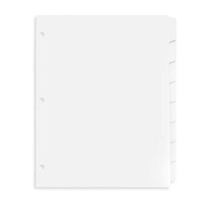 Blue Summit Supplies 3 Ring Binder Dividers with Reinforced Edge, 1/8 Cut Tabs, Letter Size, 3 Hole Punch Section Index Dividers for Binders, White, 96 Pack