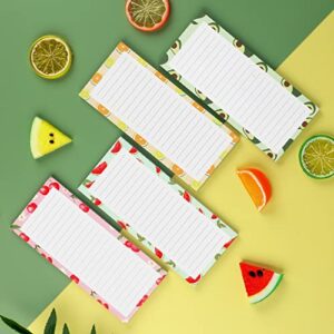 Joyberg 4 Pack Magnetic Notepads for Refrigerator, Grocery List Magnet Pad for Fridge, Fruit Design Magnetic Grocery List Pad for Fridge, Full Magnet Back Shopping Lists, 50 Sheets Per Note Pads