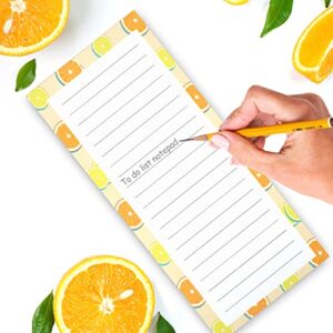 Joyberg 4 Pack Magnetic Notepads for Refrigerator, Grocery List Magnet Pad for Fridge, Fruit Design Magnetic Grocery List Pad for Fridge, Full Magnet Back Shopping Lists, 50 Sheets Per Note Pads