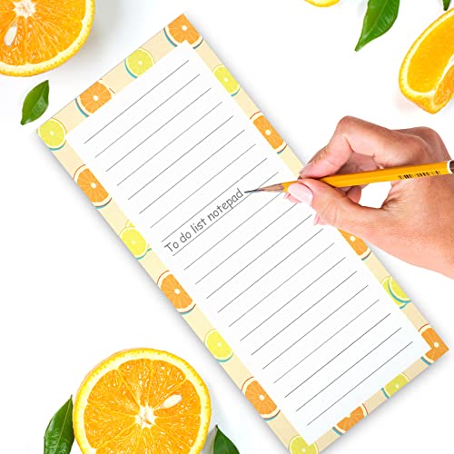 Joyberg 4 Pack Magnetic Notepads for Refrigerator, Grocery List Magnet Pad for Fridge, Fruit Design Magnetic Grocery List Pad for Fridge, Full Magnet Back Shopping Lists, 50 Sheets Per Note Pads