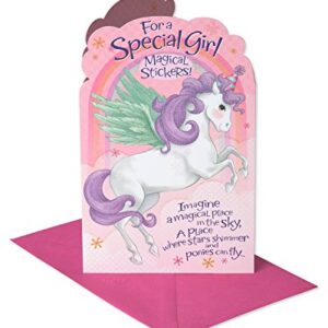 American Greetings Birthday Card for Girl (Pegasus with Stickers)