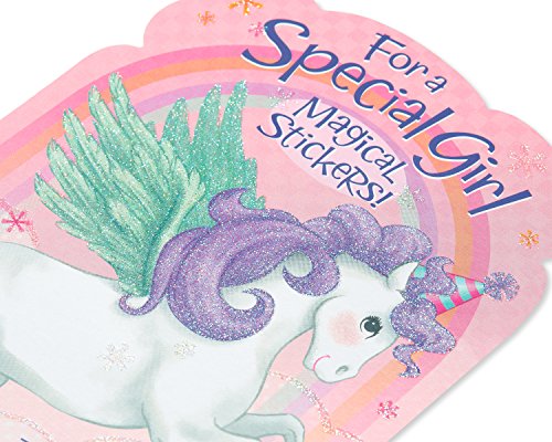 American Greetings Birthday Card for Girl (Pegasus with Stickers)