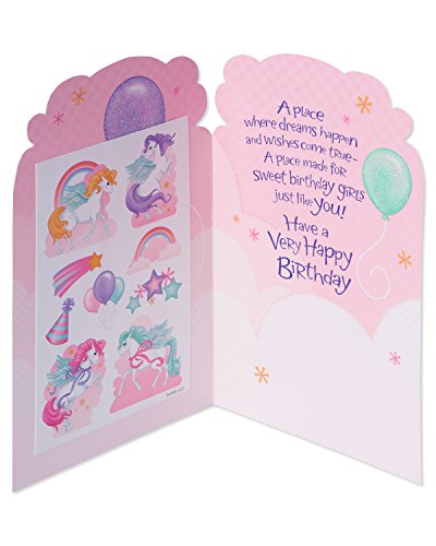 American Greetings Birthday Card for Girl (Pegasus with Stickers)