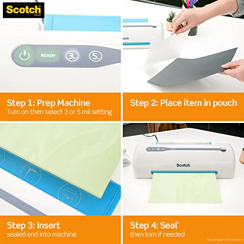 Scotch Thermal Laminating Pouches, 5 Mil Thick for Extra Protection, 2.32 x 3.70-Inches, Business Card Size, 100-Pack (TP5851-100)