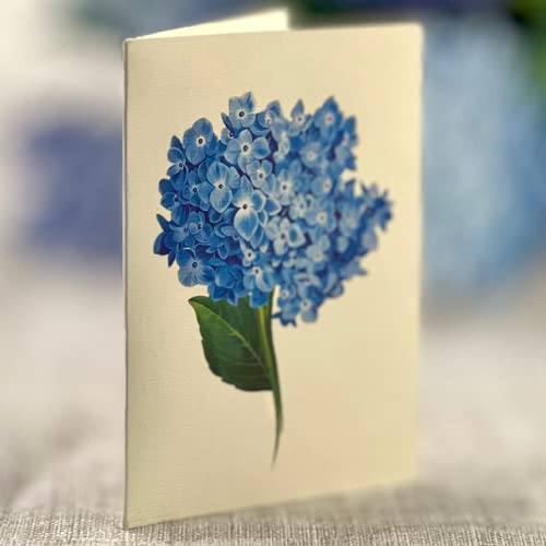 Freshcut Paper Pop Up Cards, Nantucket Hydrangeas, 12 inch Life Sized Forever Flower Bouquet 3D Popup Greeting Cards with Blank Note Card and Envelope