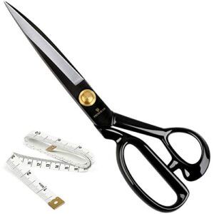 fabric scissors professional 10 inch heavy duty scissors for leather sewing shears for tailoring industrial strength high carbon steel tailor shears sharp for home office artists dressmakers