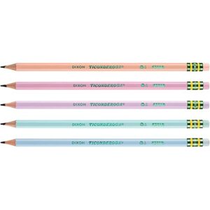 Ticonderoga Pencils, Wood-Cased, Pre-Sharpened, 2 HB Soft, Pastel, 10 Count