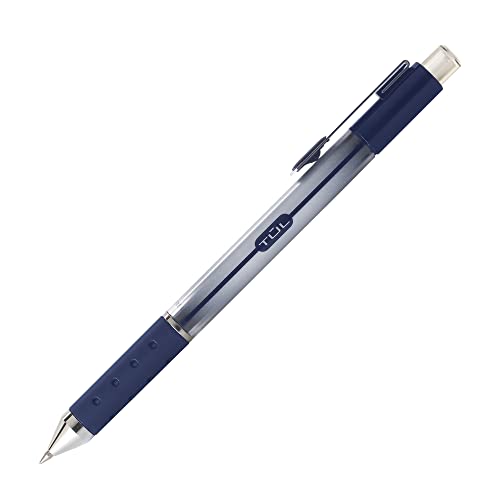 TUL Gel Pens, Retractable, Medium Point, 0.7 mm, Gray Barrel, Blue Ink, Pack Of 12