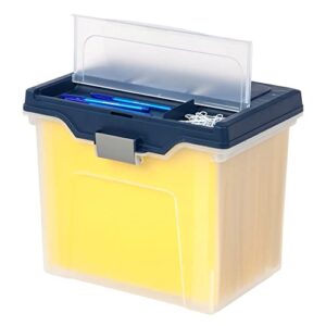 Office Depot Large Mobile File Box, Letter Size, 11 5/8in.H x 13 3/6in.W x 10in.D, Clear/Blue, 110988