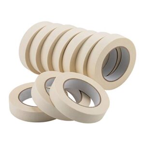 lichamp masking tape 1 inch, 10 pack general purpose masking tape bulk multipack for basic use, 1 inch x 55 yards x 10 rolls (550 total yards)