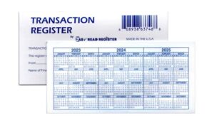 personal checkbook registers, set of 10, 2023-2024-2025 calendars, made in usa