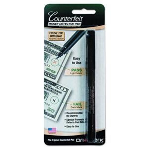 dri mark 351b1 counterfeit bill detector marker pen, made in the usa, 3 times more ink, pocket size, fake money checker – money loss prevention tester & fraud protection for u.s. currency (pack of 1)