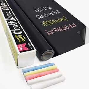 extra large chalkboard contact paper 9 feet roll (108 inches) + (5) color chalk included – by simple shapes