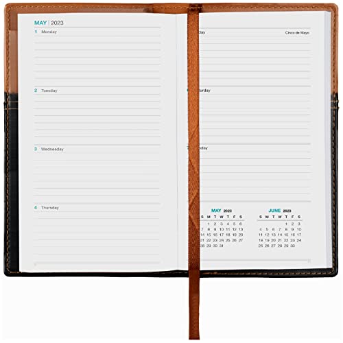 2023 Planner Calendar 3.5"x6" : Includes 14 Months (Nov 2022 to Dec 2023) / 2023 Weekly Planner/Weekly Agenda/Monthly Calendar Organizer (Black/Brown)