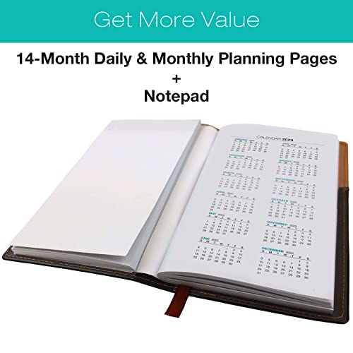 2023 Planner Calendar 3.5"x6" : Includes 14 Months (Nov 2022 to Dec 2023) / 2023 Weekly Planner/Weekly Agenda/Monthly Calendar Organizer (Black/Brown)