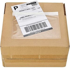 9527 product 7.5″ x 5.5″ clear adhesive top loading packing list / shipping label envelopes (200 pack)