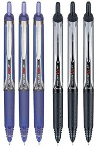 pilot precise v5 rt retractable rolling ball pens, extra fine point, 3 black & 3 blue, (6 pens)