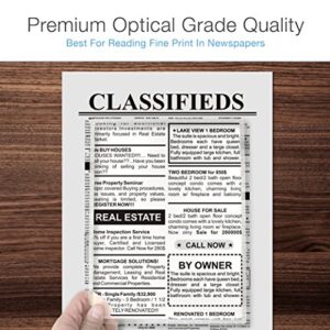 MagniPros(2PACK) Large Full Page 3X Premium Magnifying Sheet Fresnel Lens 7.5" X 10.5"+2 Bonus Ruler Magnifiers+2 Bookmark Lenses-Best Magnifying Set for Reading Small Prints & Low Vision Seniors