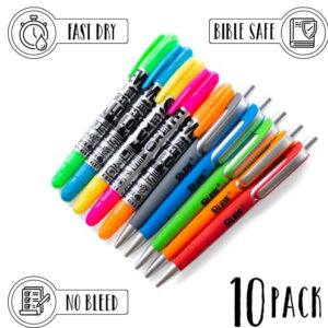 BLIEVE- Bible Highlighters And Pens No Bleed Through, Bible Verse Dry Highlighter and Pens Fine Tip, Bible Journaling Supplies and Bible Study Kit (10 Pack)