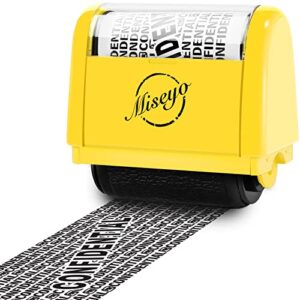 miseyo wide roller stamp identity theft stamp 1.5 inch perfect for privacy protection – yellow