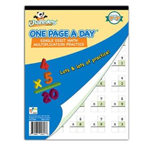 channie’s one page a day single digit (beginner) multiplication math problem workbook for 2nd graders and 3rd grade simply tear off on page a day for math repetition exercise!