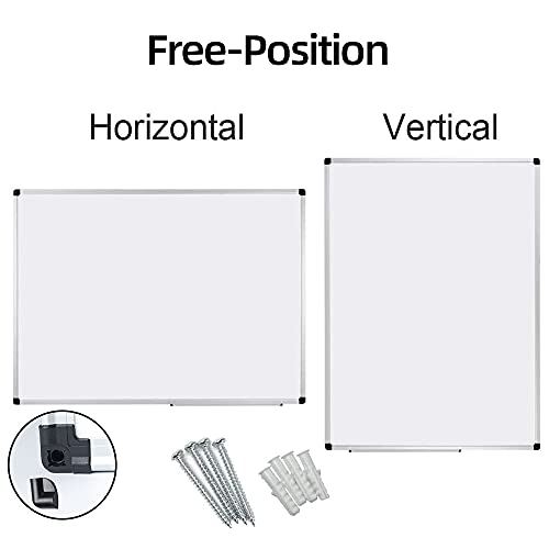 XBoard Magnetic Dry Erase Board/Whiteboard, 36 X 24 Inches, Double Sided White Board,1 Dry Eraser & 3 Dry Erase Markers & 4 Push Pin Magnets