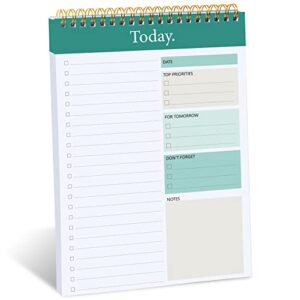 to do list notepad – daily planner pad undated 52 sheets tear off , 6.5″ x 9.8″ planning pad checklist productivity note pad for work and personal organized