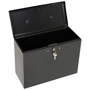 master lock file box with lock, large locking file box for documents, steel lock box with keys, 7148d