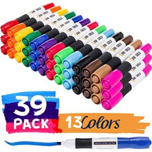 june gold 39 assorted colored dry erase whiteboard markers, 13 unique colors, chisel tip, low odor, comfortable grip & vivid lines