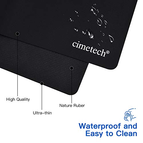 cimetech Gaming Mouse Pad XXL Comfortable Superfine Fiber Desktop Extended Large Mouse Pad Waterproof Keyboard Mat with Non-Slip Base, Smooth Surface for Computer and Desk (25.3✖12.4✖0.04inches)-Black