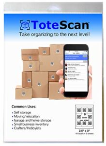 totescan intelligent qr labels for organizing & storage (45 unique labels, 2.5″x3″)