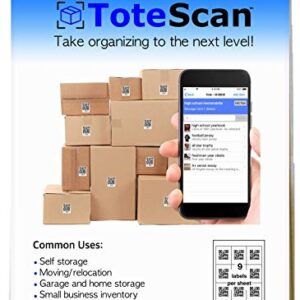 ToteScan Intelligent QR Labels for organizing & Storage (45 Unique Labels, 2.5"x3")