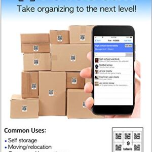 ToteScan Intelligent QR Labels for organizing & Storage (45 Unique Labels, 2.5"x3")