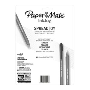 Paper Mate InkJoy 100RT Retractable Ballpoint Pens, Medium Point (1.0mm), Assorted, 20 Count