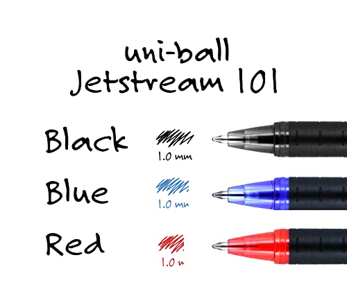 uni-ball Jetstream 101 Ballpoint Pens Medium Point, 1.0mm, Black, 12 Pack