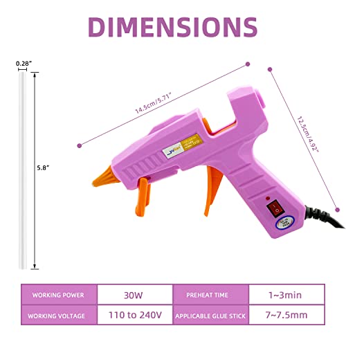 Liumai Hot Glue Gun Kit with 30pcs Glue Sticks, Mini Hot Melt Glue Gun with Carrying Case for Crafts, School DIY Arts, and Home Repair (30Watts, Pink)