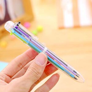 Hutou 24 Pack 0.5mm 6-in-1 Multicolor Ballpoint Pen 6 Colors Retractable Ballpoint Pens (24 Pack)