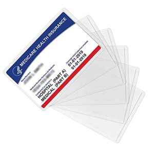 sooez 10 pack new medicare card holder protector sleeves, 12mil clear pvc soft water resistant medicare card protector sleeves for new medicare card credit card business card social security card