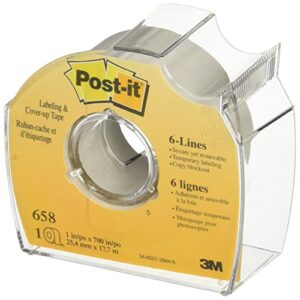 post-it : removable cover-up tape, non-refillable, 1″ x 700″ roll -:- sold as 2 packs of – 1 – / – total of 2 each