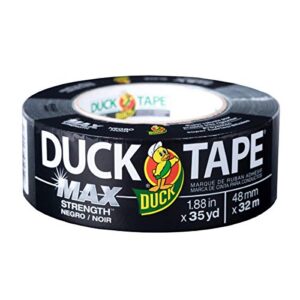 duck brand max strength duct tape, black, 1-roll pack, 1.88 inch x 35 yards, 240867