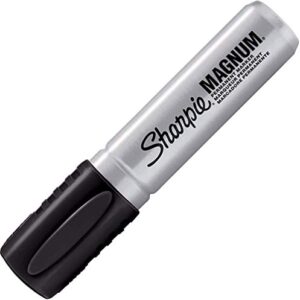 Sharpie 44001 Oversized Chisel Tip Extra Wide Magnum Permanent Marker (2 Pack), Black, Sturdy Extra-wide Felt Chisel Tip, Quick-drying Ink is Fade-and Water-Resistant