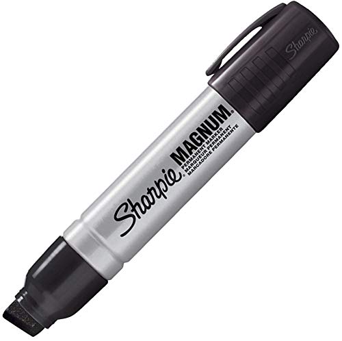 Sharpie 44001 Oversized Chisel Tip Extra Wide Magnum Permanent Marker (2 Pack), Black, Sturdy Extra-wide Felt Chisel Tip, Quick-drying Ink is Fade-and Water-Resistant