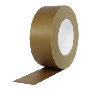 protapes pro 184hd rubber high tensile kraft flatback carton sealing tape with paper backing, 7 mils thick, 55 yds length x 2″ width, dark brown (pack of 1)