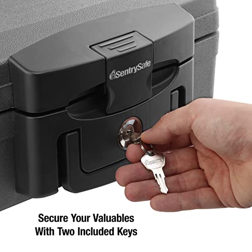 SentrySafe Fireproof and Waterproof Safe Box with Key Lock, Chest Safe for Home with Water-Resistant and Fire-Resistant Security, 0.17 Cubic Feet, 6.1 x 14.3 x 13 Inches, H0100