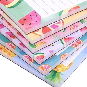 Juvale Magnetic Fridge Notepads for Grocery, Shopping Lists, To-Do Memos, Fruit Design (6 Pack)