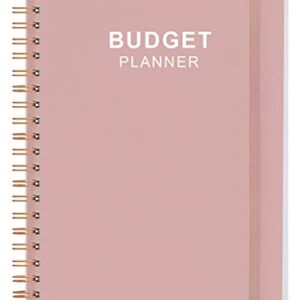 Budget Planner - Monthly Finance Organizer with Expense Tracker Notebook to Manage Your Money Effectively, Undated Finance Planner/Account Book, Start Anytime, 1 Year Use, A5, Rose