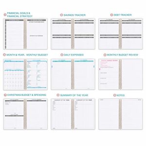 Budget Planner - Monthly Finance Organizer with Expense Tracker Notebook to Manage Your Money Effectively, Undated Finance Planner/Account Book, Start Anytime, 1 Year Use, A5, Rose