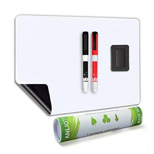 magnetic dry erase board fridge white board sheet 20×13″-easy to write and clean, flexible refrigerator magnet whiteboard notepad for home kitchen memo grocery list, 2 markers and eraser with magnets