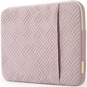 laptop sleeve,bagsmart laptop case cover compatible with 13-13.3 inch notebook,macbook air,macbook pro 14 inch,computer,water repellent protective case with pocket,pink