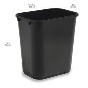 AmazonCommercial 3 Gallon Commercial Office Wastebasket, Black, 2-Pack